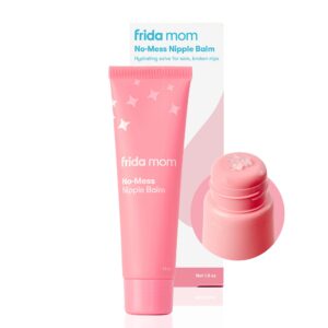 frida mom nipple cream, no-mess nipple balm moisturizer for hydration, gentle for baby & mom, 1.5fl oz