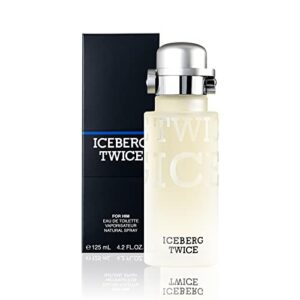 iceberg twice man - aromatic fougere fragrance for the bold gentleman - energizing, intense edt spray cologne for men - fresh citrus notes of mint, lemon, cinnamon, lavender, and sandalwood - 4.2 oz