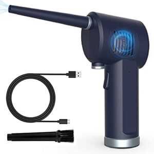 alagoon cordless electric air duster, powerful 33000 rpm air blower, replacement for canned air spray cans，computer keyboard cleaner,10w fast charging(blue)