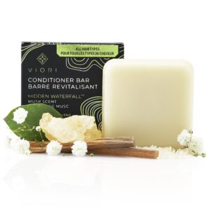 viori hidden waterfall conditioner bar made with rice water - handcrafted all natural organic conditioner