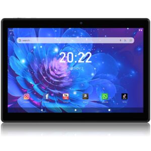 tablet 10.1 inch, android tablets, 32gb rom 128gb expand storage, octa-core processor, ips hd display, 5mp+13mp hd dual camera, 6000mah battery, wifi, bluetooth, gms certified tablet(black)