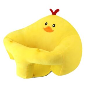 vocheer sit me up floor seat for baby chair for sitting up support seat sofa plush animal shaped baby learning to sit chair for 3-24 months,pp cotton full filling,yellow duck