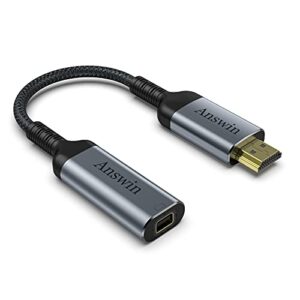 answin hdmi to mini displayport adapter, 4k hdmi to mini displayport active hdmi 1.4 source for xbox one/360, mac mini, pc/laptops to mini dp 1.2 out monitor with displayport/mini displayport