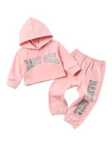 menglang toddler girl clothes outfits baby girl cropped hoodie pants fall winter sweatshirt set 2t girl clothes 3t