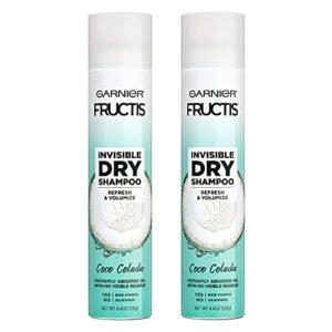 garnier fructis volumizing invisible dry shampoo, coco colada, 4.4 oz,, 2 count (packaging may vary)