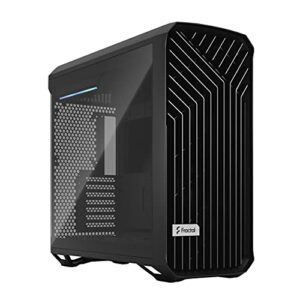 fractal design torrent black e-atx tempered glass window high-airflow mid tower computer case