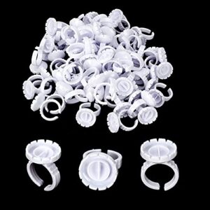 beyelian glue rings, 100 pcs lash glue cups, lash extension supplies, lash glue holder for volume lashes fan