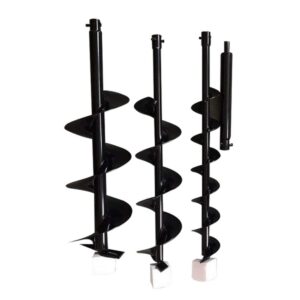 3pcs 32" auger post hole digger bits set 4" 6" 8" dia, 3/4" dia shaft steel drilling bit for gas powered petrol earth auger drill bit gdae10 for fence posts trees shrubs garden yard pit outdoor