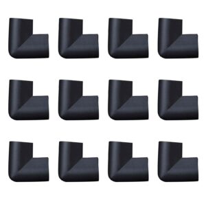 kasuyi 12pcs baby proofing edge corner protector,soft high resilient table bumper guard,use for chair,table,cabinet,fireplace,black