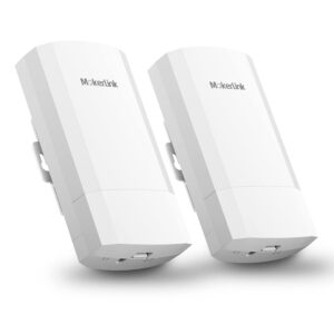 mokerlink wifi bridge, wireless outdoor cpe for ptp and ptmp transmission, 5.8ghz 900mbps 2-3km distance, with poe adapter, 2 ethernet port, 2 pack