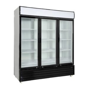 procool refrigeration commercial 3-door merchandiser - high efficiency glass front display cooler; 53 cubic ft., black, white, cst-1600-he