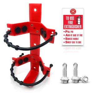 fire extinguisher mounting bracket heavy duty wall mount bracket for 2.5 lb & 5 lb fire extinguishers - mount in your car, boat, or off-road vehicle - fits most popular brands (pack of 1)