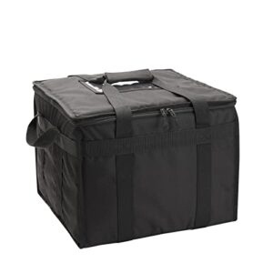 stockroom plus commercial insulated food delivery bag with handles and zipper top for hot and cold food delivery (xl 16x15.6x13.2 in, black)