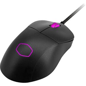 cooler master mm730 wire gaming mouse black, adjustable 16,000 dpi, palm|claw grip, pixart optical sensor, ultraweave cable, ptfe feet, rgb lighting (mm-730-kkol1)