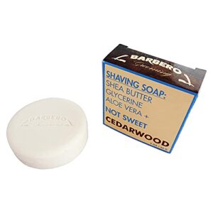 barbero grooming vegetal shea butter shaving soap cedarwood 2 oz / 56 g