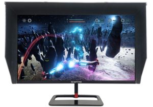 sceptre 27 inch ips 2k led monitor 2560x1440 qhd hdr400 hdmi displayport up to 144hz 1ms height adjustable include gaming blinders build-in speakers, machine black (e278b-qpn168+)