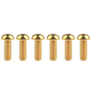 wanyifa titanium m6 12 16 20 25 30 button head bolt screws pack of 6 (m6x16mm, gold)