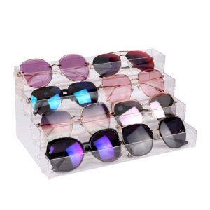 bvanq 4 tier sunglasses organizer acrylic sunglass holder nail polish organizer countertop stand display no pungent acrylic glue assembly