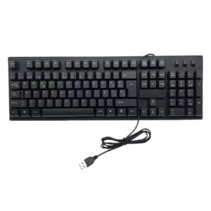 hevirgo 108keys, universal keyboard,wired gaming keyboard,wired keyboard, multiple languages ergonomic usb wired keyboard for pc laptop - black a,computer