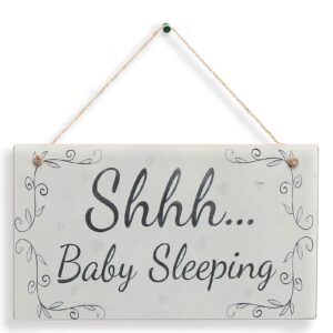 cakirots shhh baby sleeping-baby sleeping sign front door decor newborn new baby gift do not disturb sign 10 x 6 inch