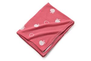 gabby loop - baby receiving blanket for boys girls, infant swaddle newborn essential soft warm 100% muslin cotton, 30 x 40 inches, pink apple