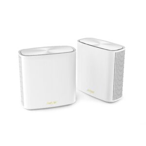 asus zenwifi whole-home dual-band mesh wifi 6 system xd6 white - 2 pack, coverage up to 5,400 sq.ft & 4+ rooms, 5400mbps, aimesh, lifetime free internet security, parental control, easy setup