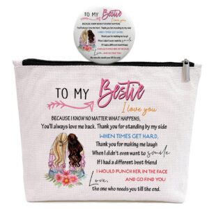 gevguxluo bestie gifts for women best friend, birthday friendship going away gifts for friends bff sister, to my bestie, i love you -makeup bag gift for friend