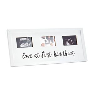 juvale baby sonogram picture frame for 3 ultrasound photos, love at first heartbeat (17 x 7.5 x 0.5 in, white)