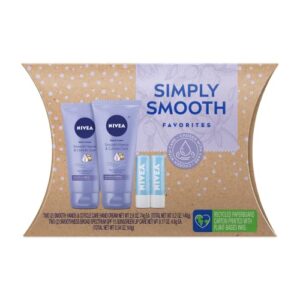 nivea simply smooth gift set with hand cream and smoothness lip balm