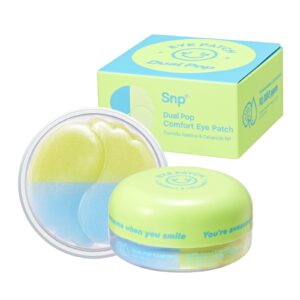 snp dual pop under eye patches mask, eye masks and treatment for puffy eyes, improve firmness and skin complexion 30 pcs for men and women (moisture comfort)