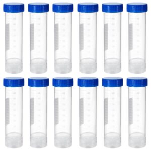 50-pack centrifuge tubes 50ml, with leak-proof screw caps conical bottom, plastic container with graduated and write marks, test tube for cold storage