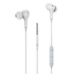 emorevalue 538em wired in ear earbuds noise cancelling headphones with 3.5mm jack - a-white