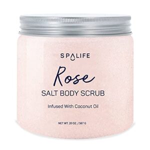 spalife rose salt body scrub infused with coconut oil