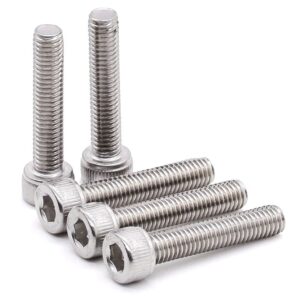 50pcs m5-0.8 x 35mm socket head cap screws, 18/8 stainless steel 304, fully threaded hex drive screws, corrosion-resistant, high strength, for machinery, furniture, 3d printing and more