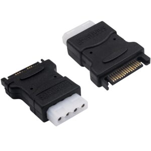 duttek sata male to molex female adapter, sata to lp4, molex to sata power adapter,15pin sata male to 4 pin ide female adapter connector apply to connector for hard drives (2 packs)