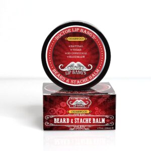 doctor lip bang’s vegan beard and stache balm | cedarwood | cruelty-free | 100% all natural | paraben-free | made in the united states | great for grooming beards and mustaches