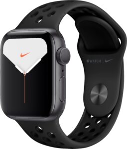 apple watch nike series 6 (gps, 40mm) space gray aluminum case with anthracite and black nike sport band (renewed)