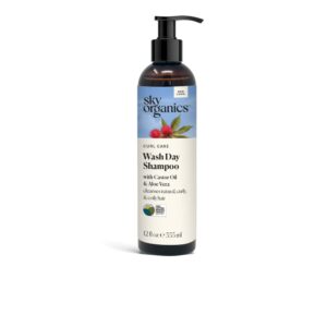 sky organics curl care wash day shampoo - usda certified to cleanse, hydrate & enhance curls, 12 fl. oz