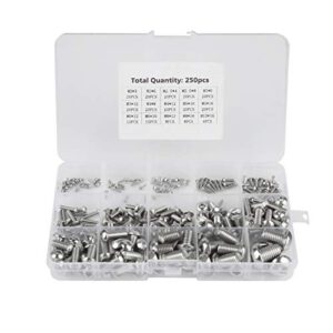 screws set, 250pcs high hardness socket screw bolt for keyboard for diy for motherboard for computer hard disk for memory