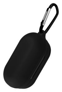 geiomoo silicone carrying case compatible with tozo nc9, portable scratch shock resistant cover with carabiner (black)