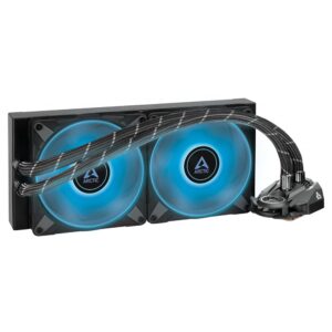 arctic liquid freezer ii 280 rgb - multi-compatible cpu aio water cooler with rgb, efficient pwm-controlled pump, cpu cooler, aio cooler, cpu liquid cooler - black