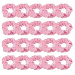 didder 20 pcs pink velvet scrunchies, soft hair ties for women girls elastic bobbles ropes scrunchie, cute hair accessories for daily use