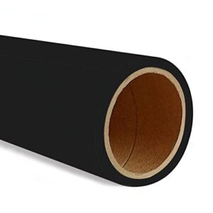 phsureo seamless photo photography backdrop paper, photo background paper roll (jet black, 81'' x 32')