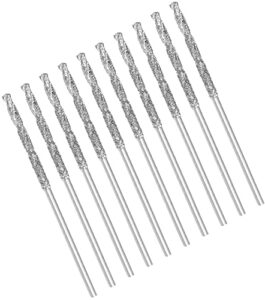 auniwaig 10pcs 0.03-inch diamond twist drill bits 0.8mm high speed steel hss for glass sea shells stone