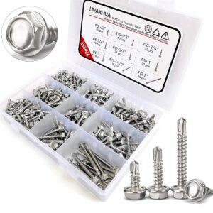 410 stainless steel self tapping tek screws assortment,#8#10#12 hex head self drilling screws for metal