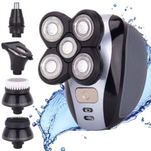 head shavers for bald men, professional head shaver 5 in 1 grooming kit for a perfect bald look, 4d floating 5 head waterproof cordless and rechargeable