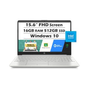 hp 15 laptop (latest model), 15.6” full hd display, intel core i5-1135g7 (beat i7-1065g7), 12gb ram, 512gb ssd, intel iris x graphics, webcam, hdmi, wi-fi, bluetooth, windows 10 home, silver + nly mp