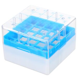 iplusmile polycarbonate freezer boxes 25- grids freezing cryovial storage box polycarbonate cryobox vial rack microcentrifuge tube box