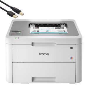 brother hl-l3210cw usb & wireless digital color laser printer for home business office - single-function: print only - 19 ppm, 600 x 2400 dpi, 250-sheet capacity, usb printer cable