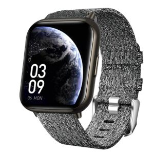 compatible for agptek smartwatch band, nylon replacement strap for agptek 1.69"(43mm) smartwatch/mugo 1.69" smartwatch/rinsmola 1.69" smart watch/motast 1.69" smartwatch (gray)